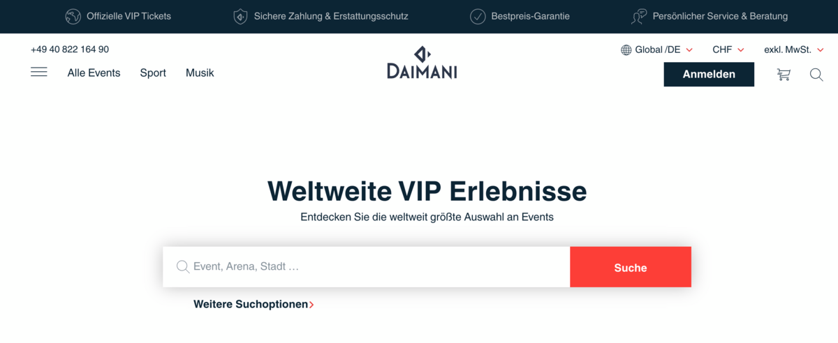 Internationale SEA Kampagne für E-Commerce Unternehmen Daimani
